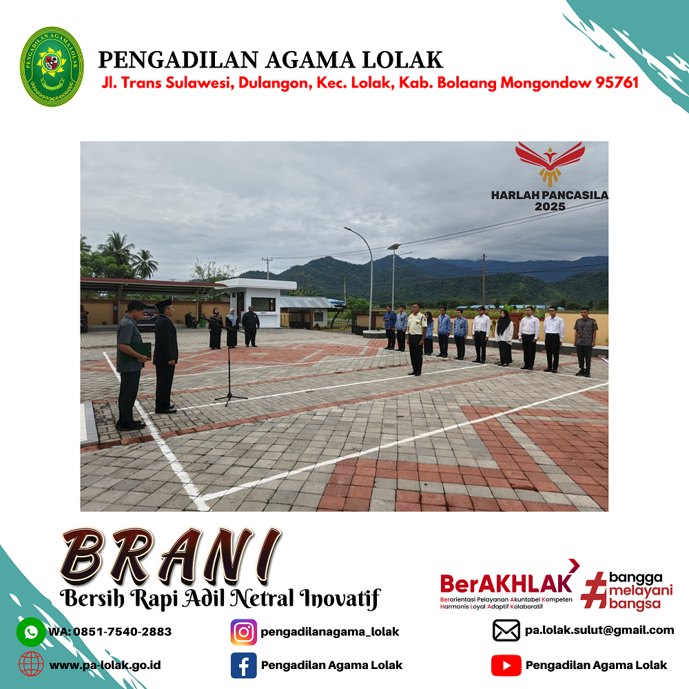 Pelaksanaan Upacara Peringatan Hari Lahir Pancasila Tahun 2025 Pada Pengadilan Agama Lolak